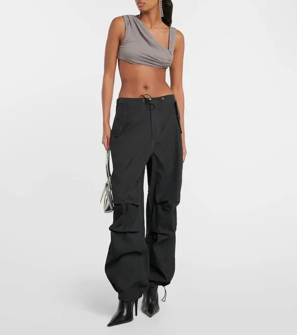 DION LEE Cotton-blend Wide-leg Pants
