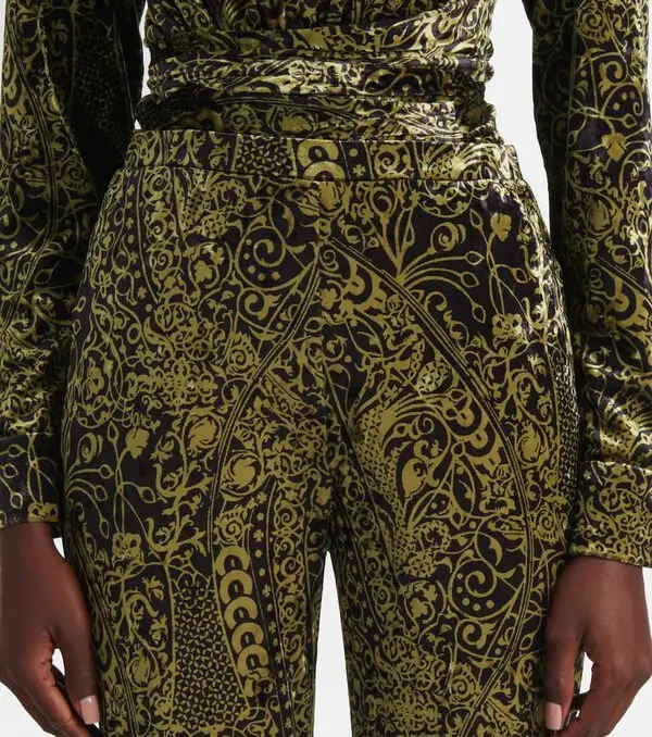 Diane Von Furstenberg Ruthette Printed Velvet Flared Trousers