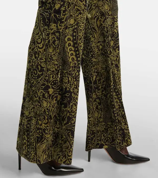 Diane Von Furstenberg Ruthette Printed Velvet Flared Trousers