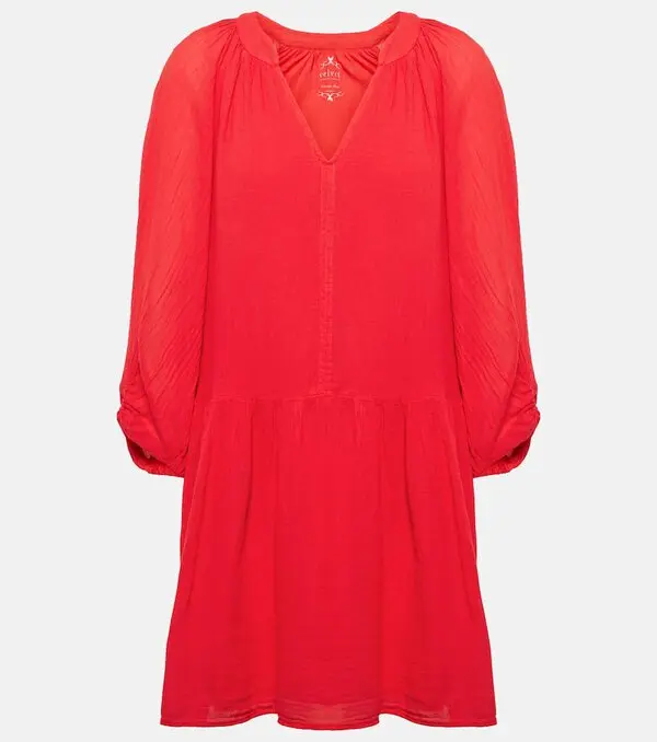 Velvet By Graham & Spencer Sloan Cotton Minidress - Red