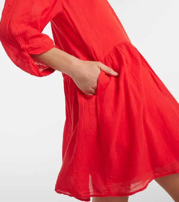Velvet By Graham & Spencer Sloan Cotton Minidress - Red