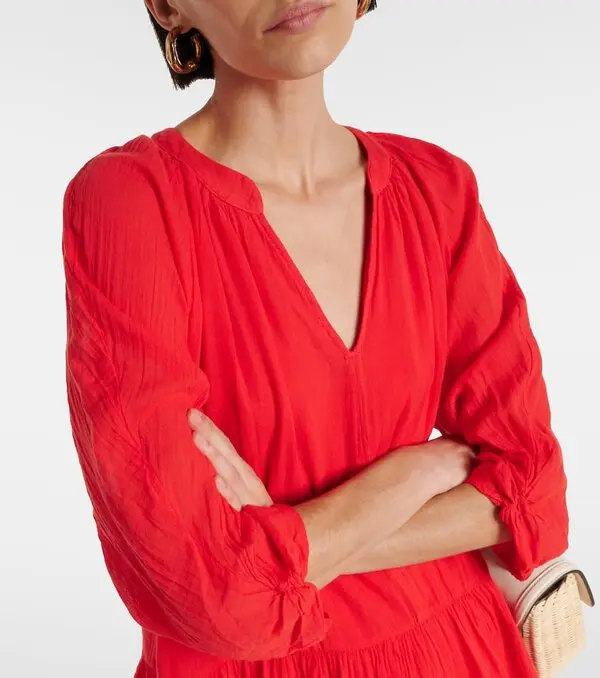 Velvet By Graham & Spencer Sloan Cotton Minidress - Red