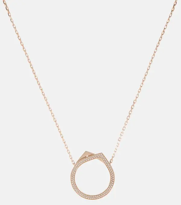 REPOSSI 18kt Rose Gold Diamond Pendant Necklace - Metallic