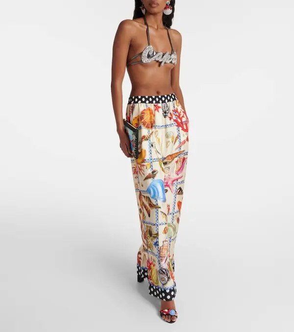 Dolce & Gabbana Capri Crystal-embellished Bra Top
