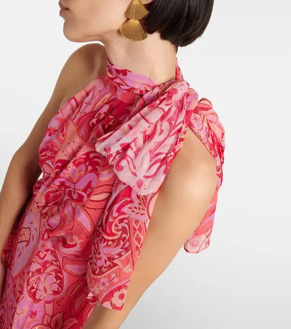 Rixo Neena Silk Chiffon Lamé Gown