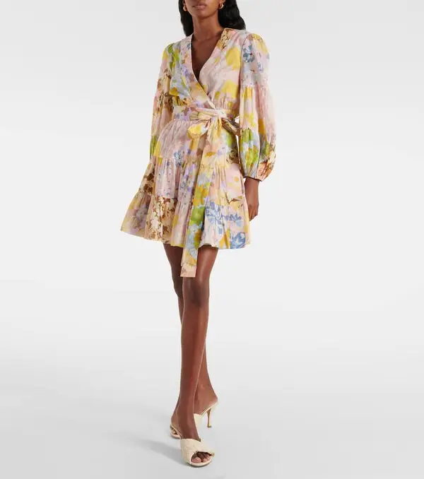 Zimmermann Floral Cotton Wrap Dress