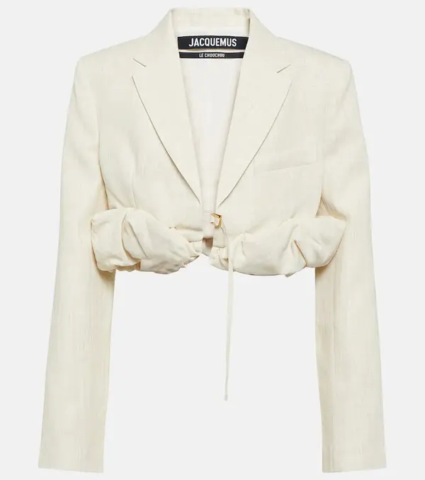 Jacquemus La Croissant Linen-blend Jacket - Black