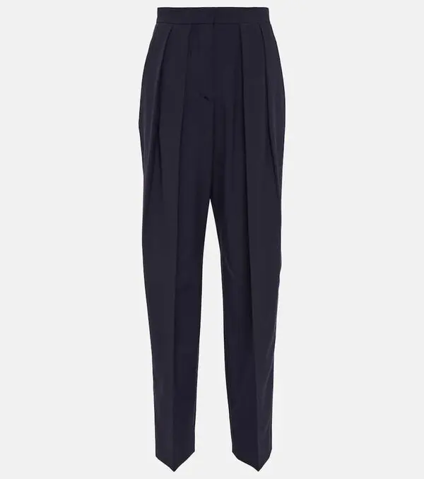 Stella McCartney Pleated High-rise Tapered Trousers
