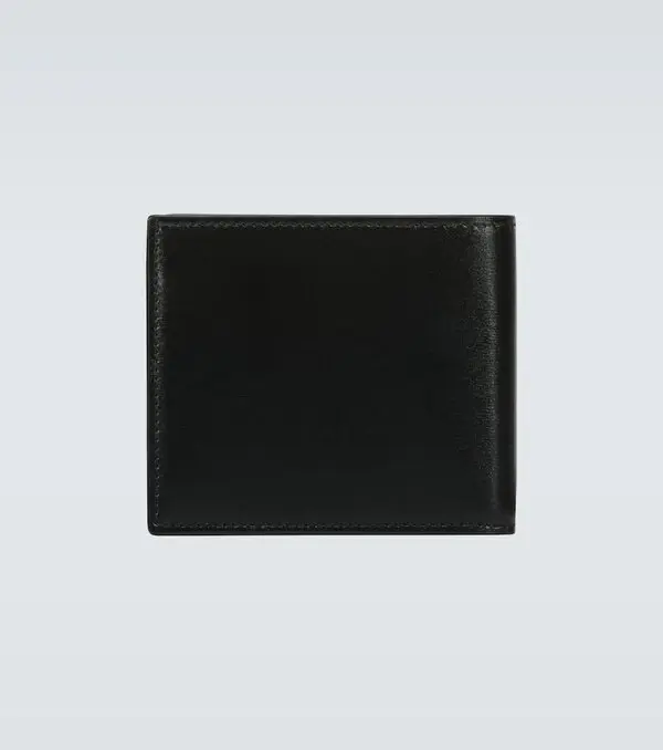 Saint Laurent Tiny Cassandre East/west Leather Wallet - Black