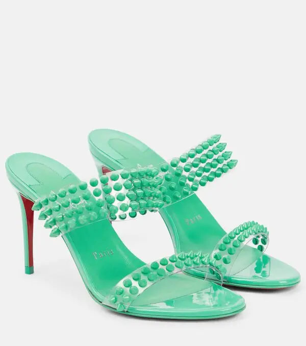 CHRISTIAN LOUBOUTIN Spike Only 85 Pvc And Leather Sandals - Green