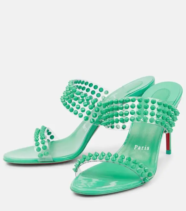 CHRISTIAN LOUBOUTIN Spike Only 85 Pvc And Leather Sandals - Green