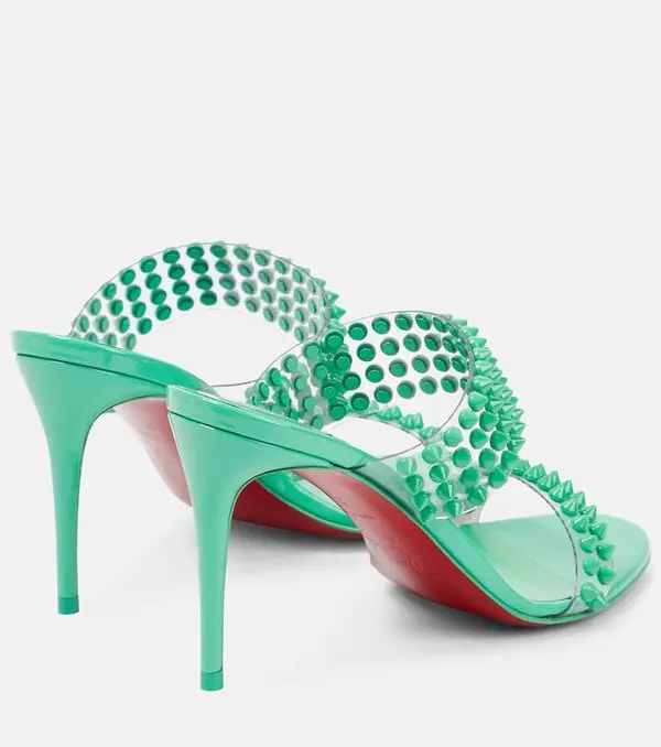 CHRISTIAN LOUBOUTIN Spike Only 85 Pvc And Leather Sandals - Green