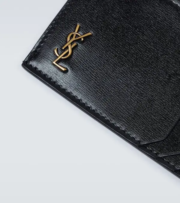 Saint Laurent Tiny Cassandre Fragments Leather Card Holder