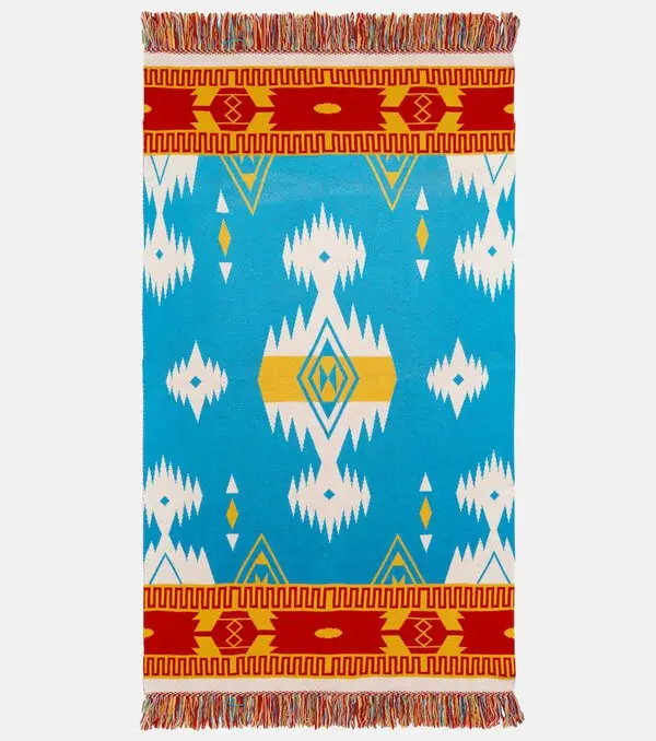 Alanui Icon Jacquard Wool Throw - Multicoloured