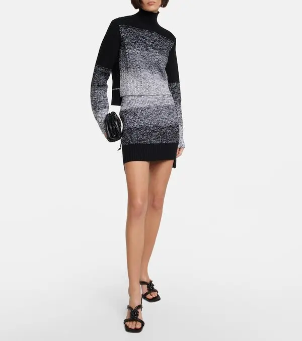 Victoria Beckham Striped Wool Skirt