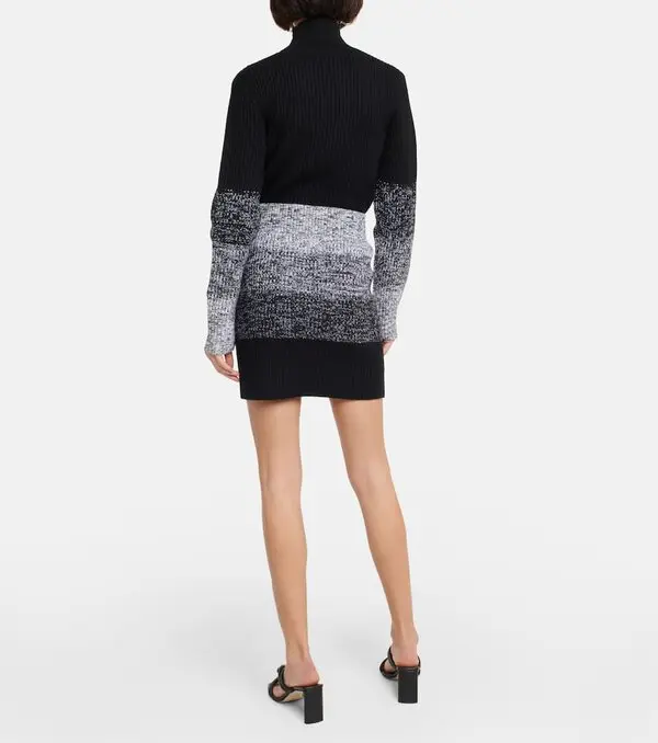 Victoria Beckham Striped Wool Skirt