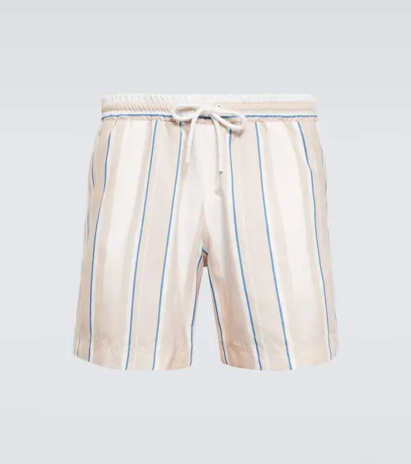 Commas Striped Swim Shorts - Beige
