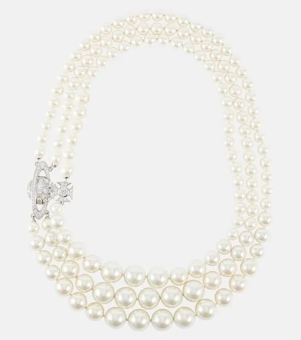 VIVIENNE WESTWOOD Graziella Embellished Necklace - Silver