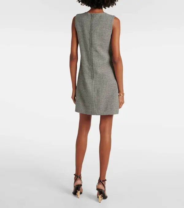 Dolce & Gabbana Houndstooth Wool Minidress - Black