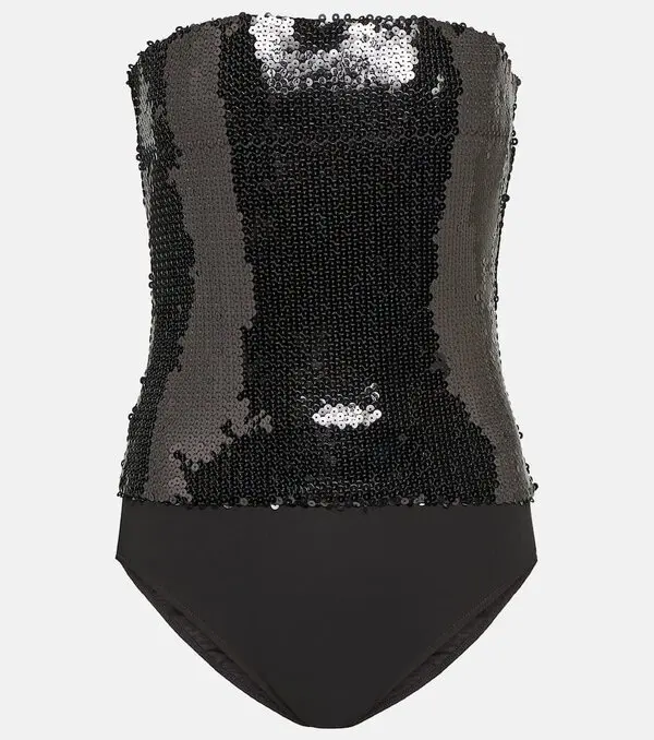 Alexandre Vauthier Sequined Strapless Bodysuit