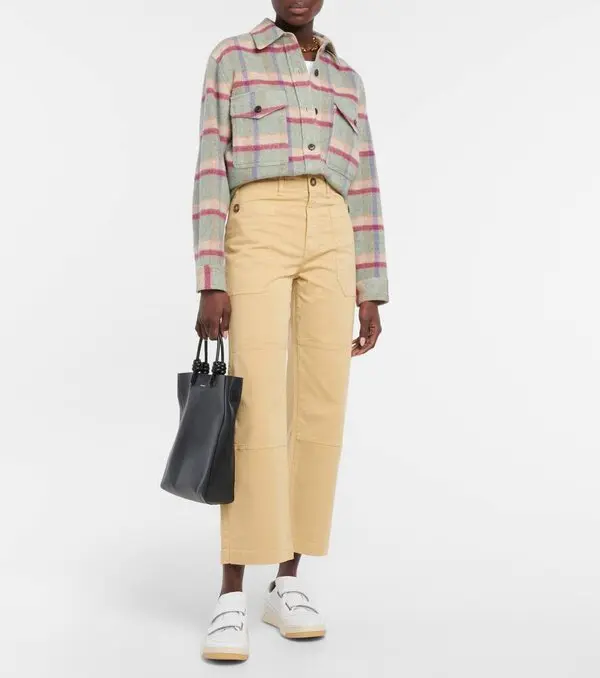 FRAME High-rise Cropped Cargo Pants