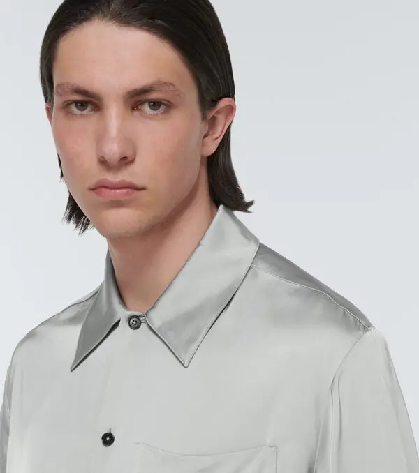JIL SANDER Shirt 36 Satin Bowling Shirt