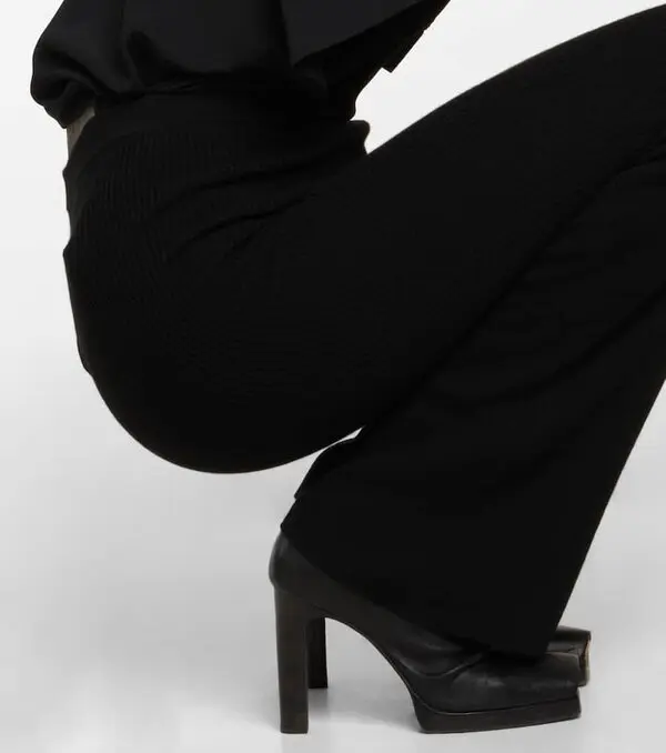 Rick Owens Rib-knit Wool-blend Pants