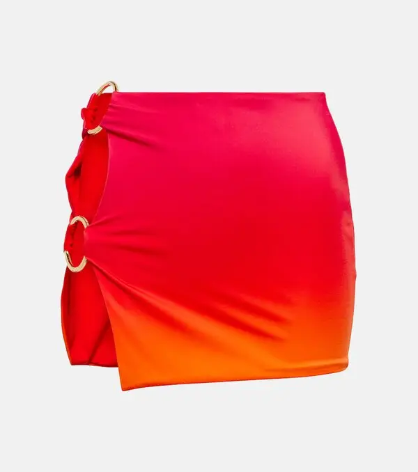 LOUISA BALLOU Double Ring Printed Miniskirt