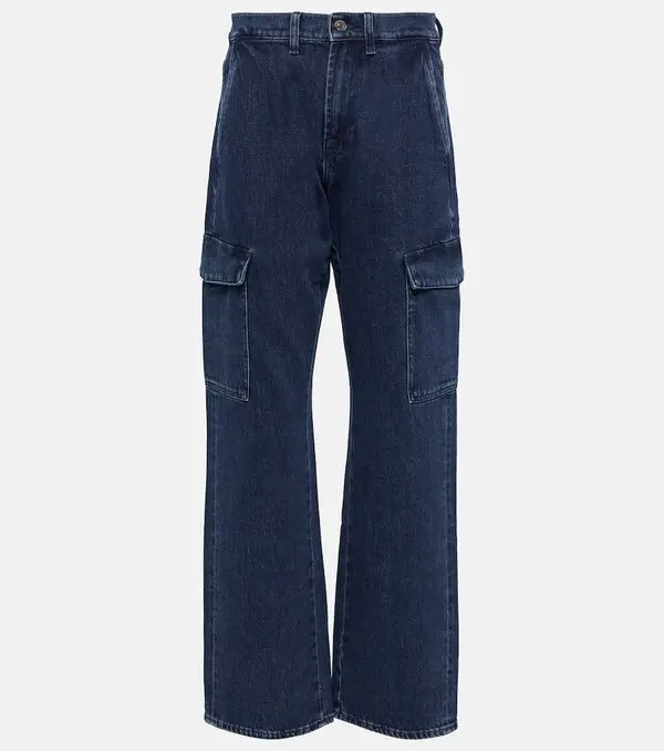 7 For All Mankind Tess Cargo High-rise Straight Jeans - Blue