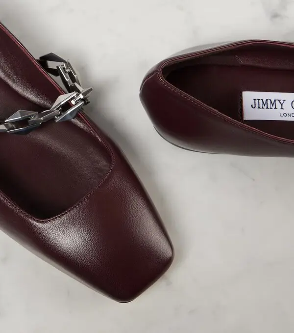 JIMMY CHOO Diamond Tilda Leather Ballet Flats