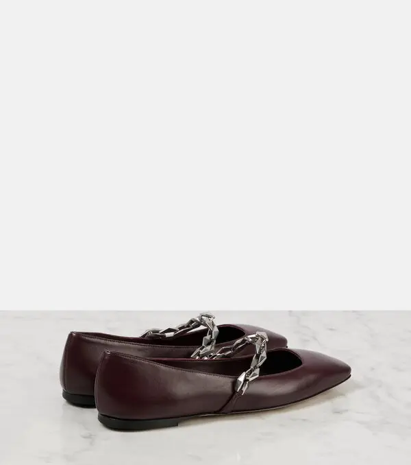 JIMMY CHOO Diamond Tilda Leather Ballet Flats