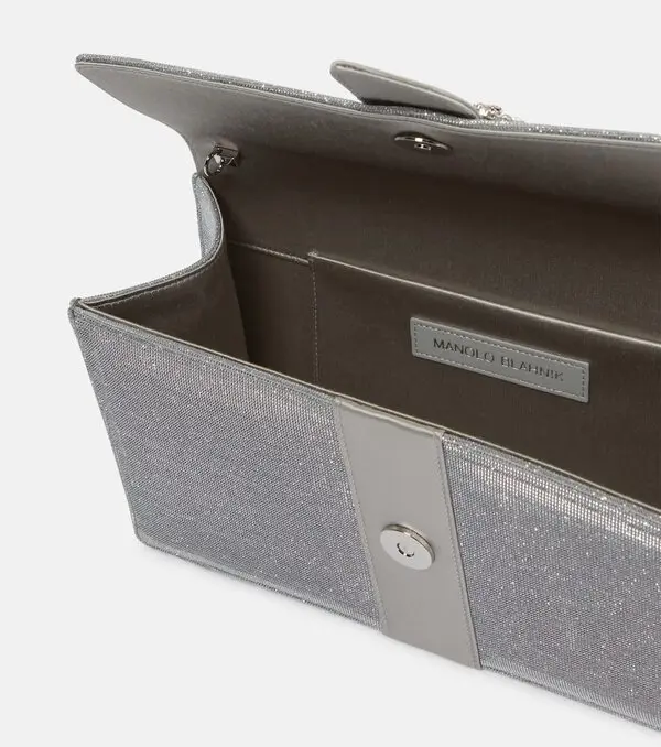 Manolo Blahnik Capri Embellished Clutch - Metallic