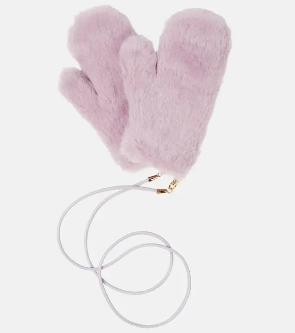 Max Mara Ombrato Teddy Mittens - Pink