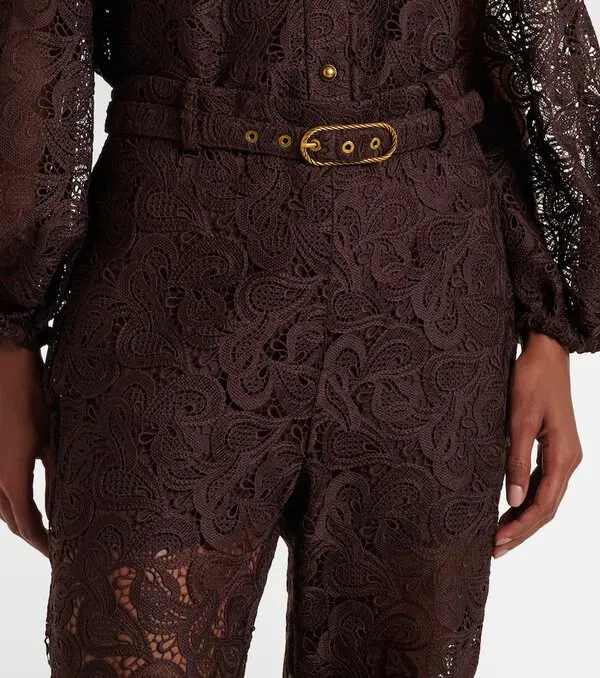Zimmermann Chocolate Lace Flared Trousers