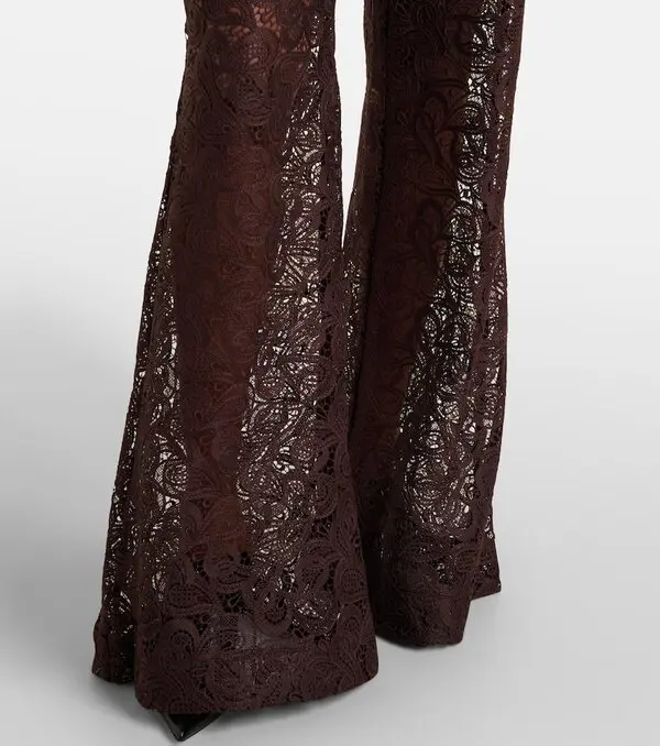 Zimmermann Chocolate Lace Flared Trousers