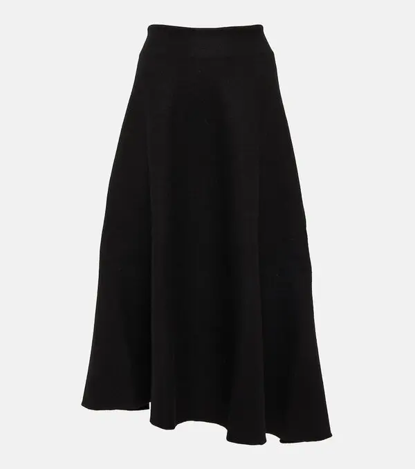 JIL SANDER Virgin Wool Midi Skirt