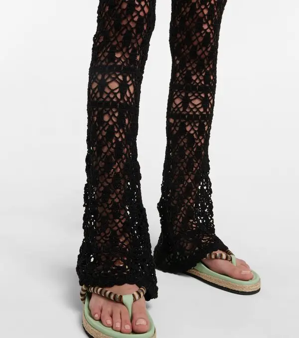 Anna Kosturova Bianca Crocheted Cotton Pants