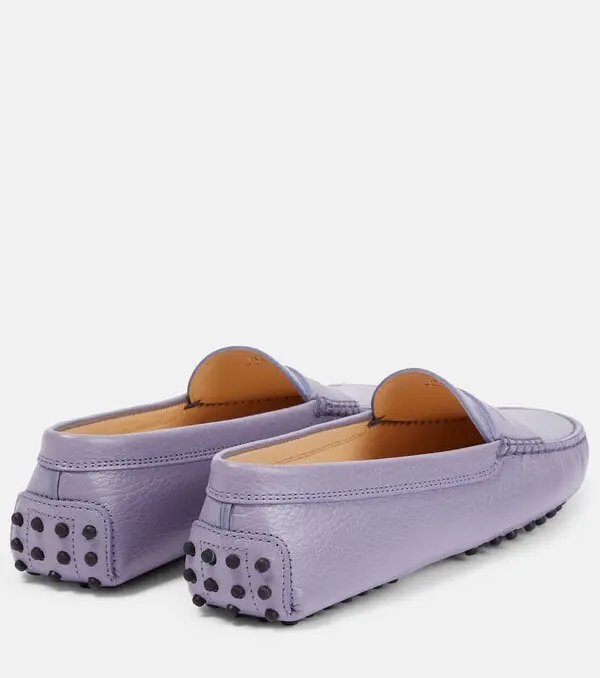 TOD'S Gommino Leather Loafers - Purple