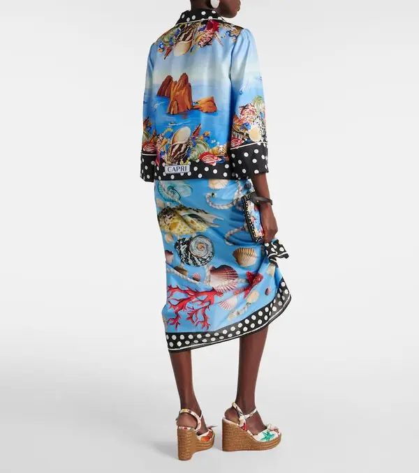 Dolce & Gabbana Capri Printed Silk Satin Shirt