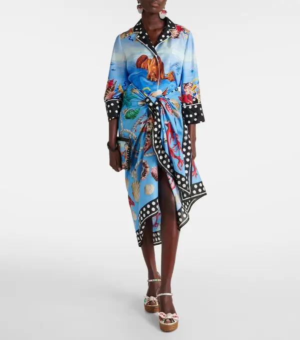 Dolce & Gabbana Capri Printed Silk Satin Shirt