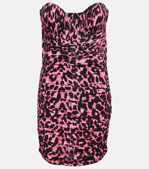 Alex Perry Axton Leopard-print Mini Dress - Pink