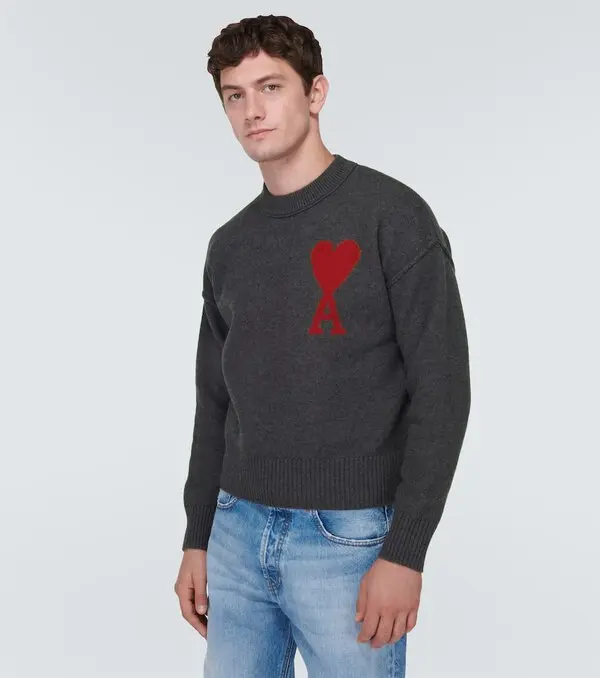 AMI Paris De Coeur Wool Sweater
