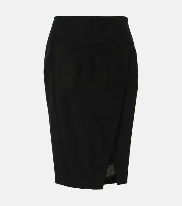 MUGLER High-rise Pencil Skirt - Black