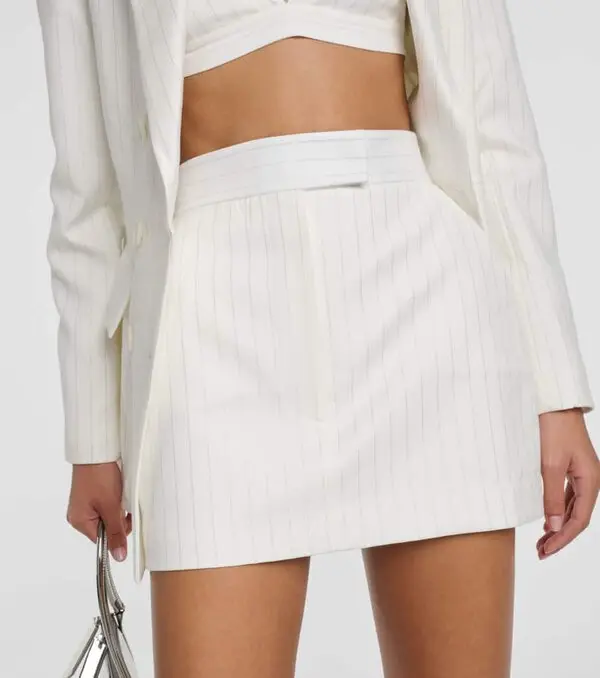 Alex Perry High-rise Pinstripe Mini Skirt