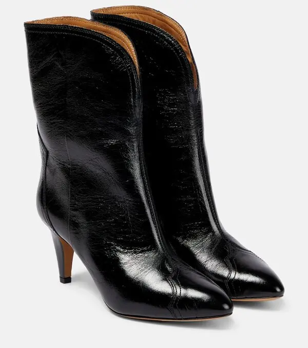 Isabel Marant Étoile Dytho Crinkled Leather Ankle Boots
