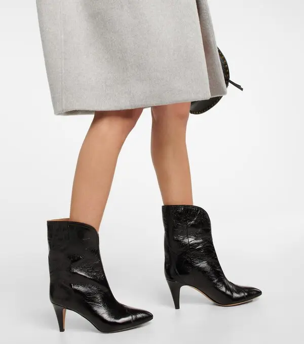 Isabel Marant Étoile Dytho Crinkled Leather Ankle Boots
