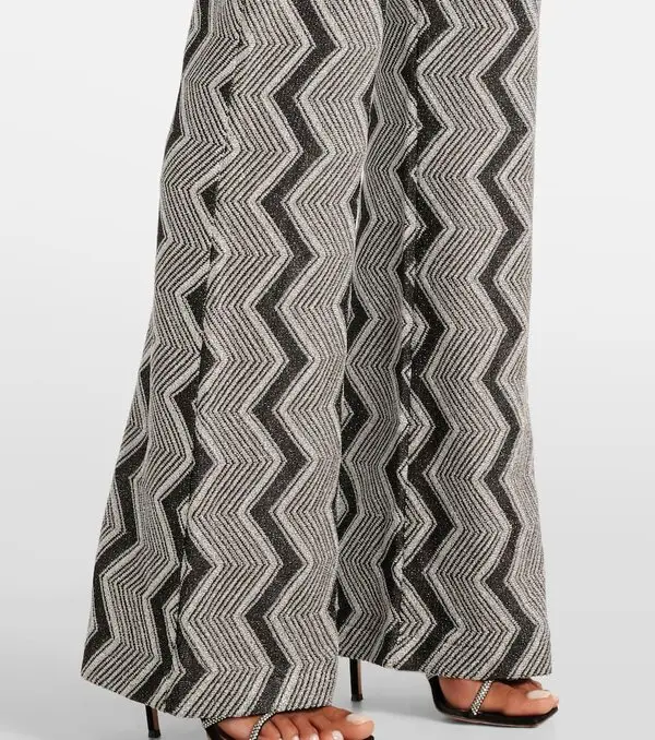 Missoni Zig Zag Lame Wide-leg Pants - Black