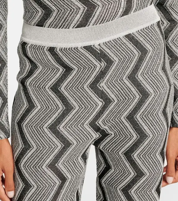 Missoni Zig Zag Lame Wide-leg Pants - Black