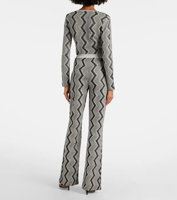 Missoni Zig Zag Lame Wide-leg Pants - Black