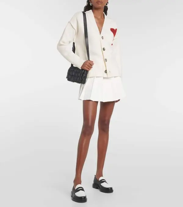 AMI Paris De Coeur Virgin Wool Cardigan